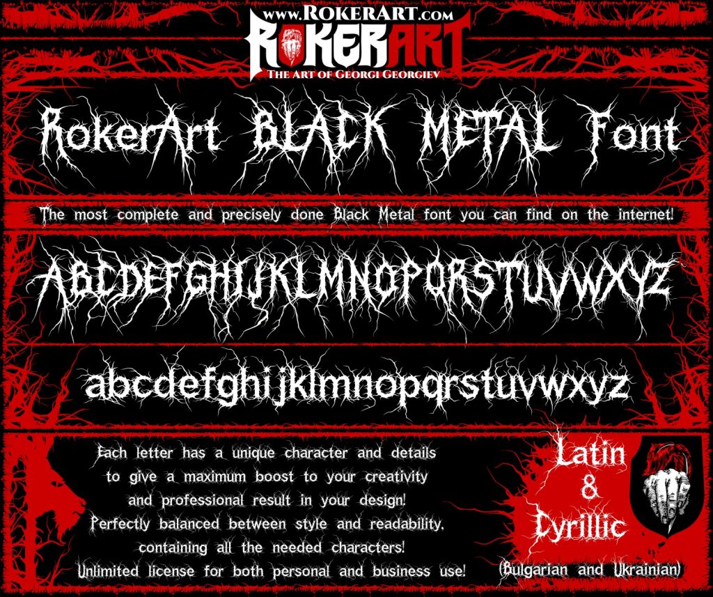 Black Metal Font – RokerArt – Graphic Art and Fonts