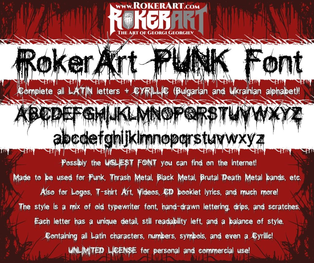 Punk Font – RokerArt – Graphic Art and Fonts