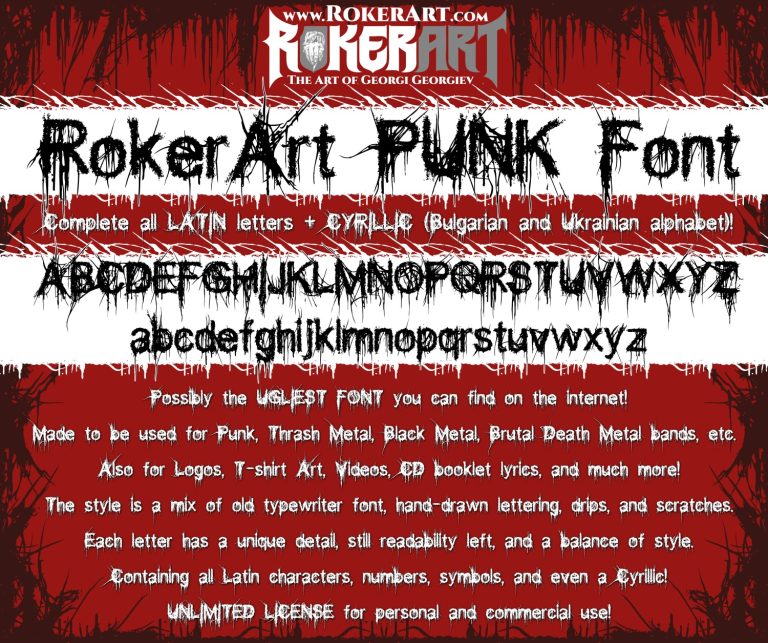 Punk Font – RokerArt – Graphic Art and Fonts