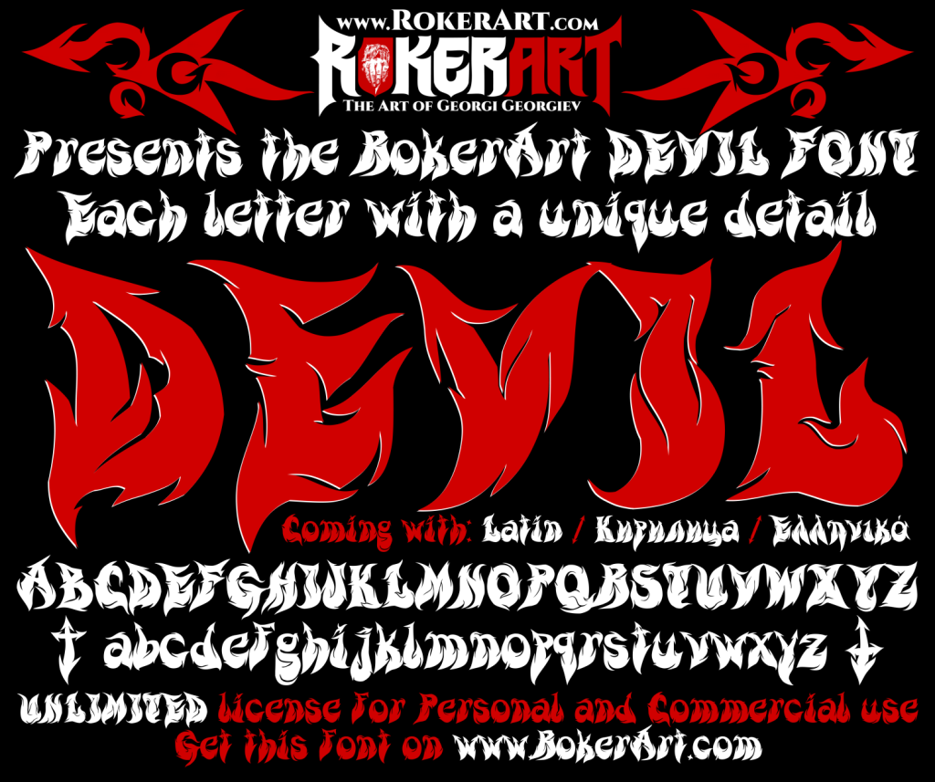 RokerArt DEVIL Font released! – RokerArt – Graphic Art and Fonts