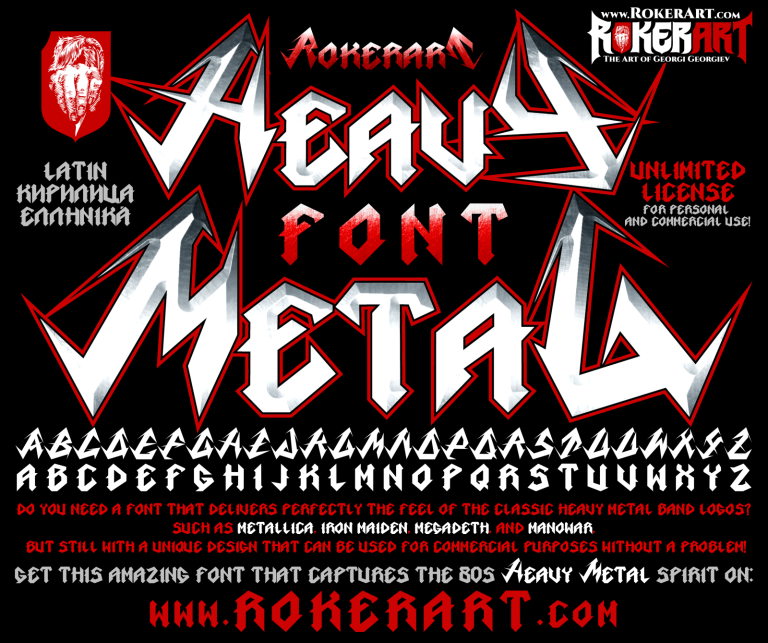 Heavy Metal Font! – RokerArt – Graphic Art and Fonts