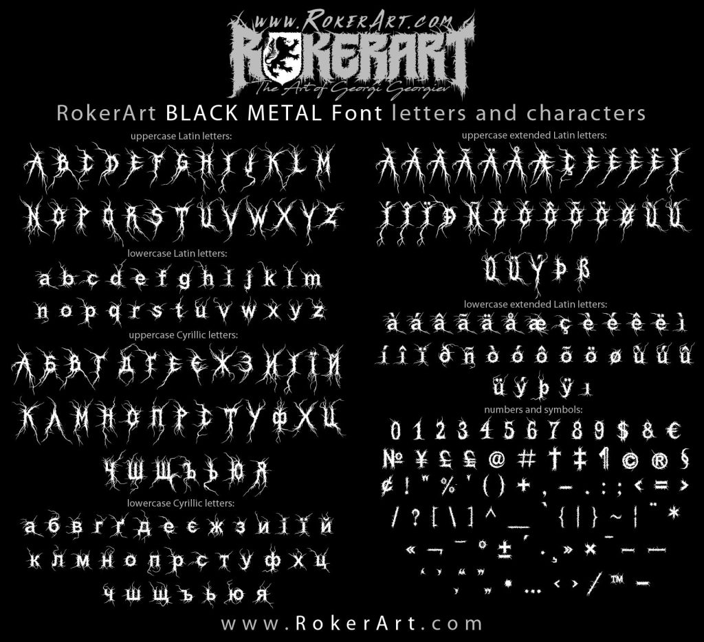 Black Metal Font – RokerArt – Graphic Art and Fonts