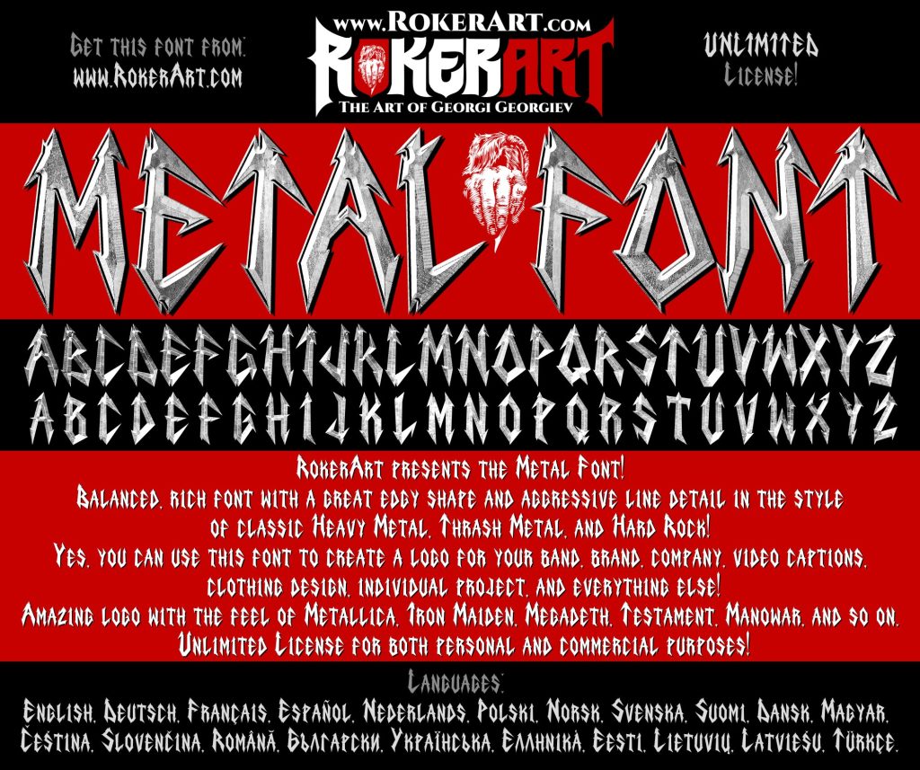 Metal Font – RokerArt – Graphic Art and Fonts