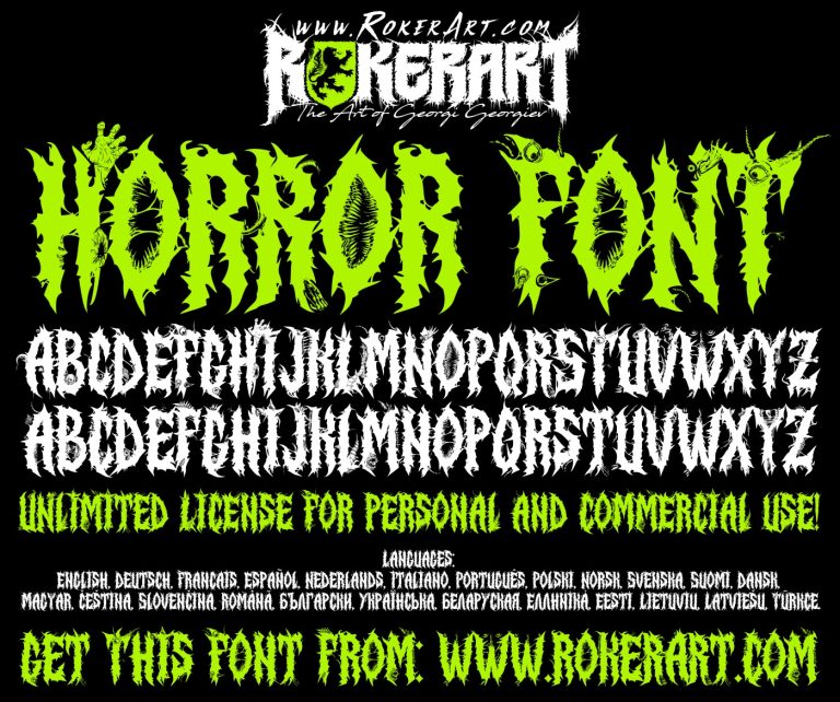Death Metal Fonts – RokerArt – Graphic Art and Fonts