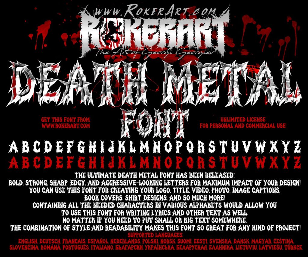 The ultimate Death Metal font has been released! – RokerArt – Graphic ...