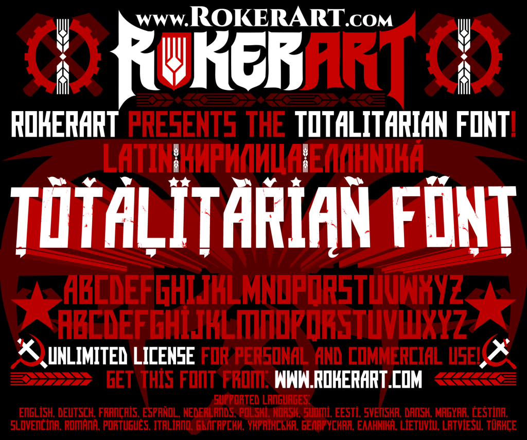 Totalitarian Font for media and merchandise projects! – RokerArt ...