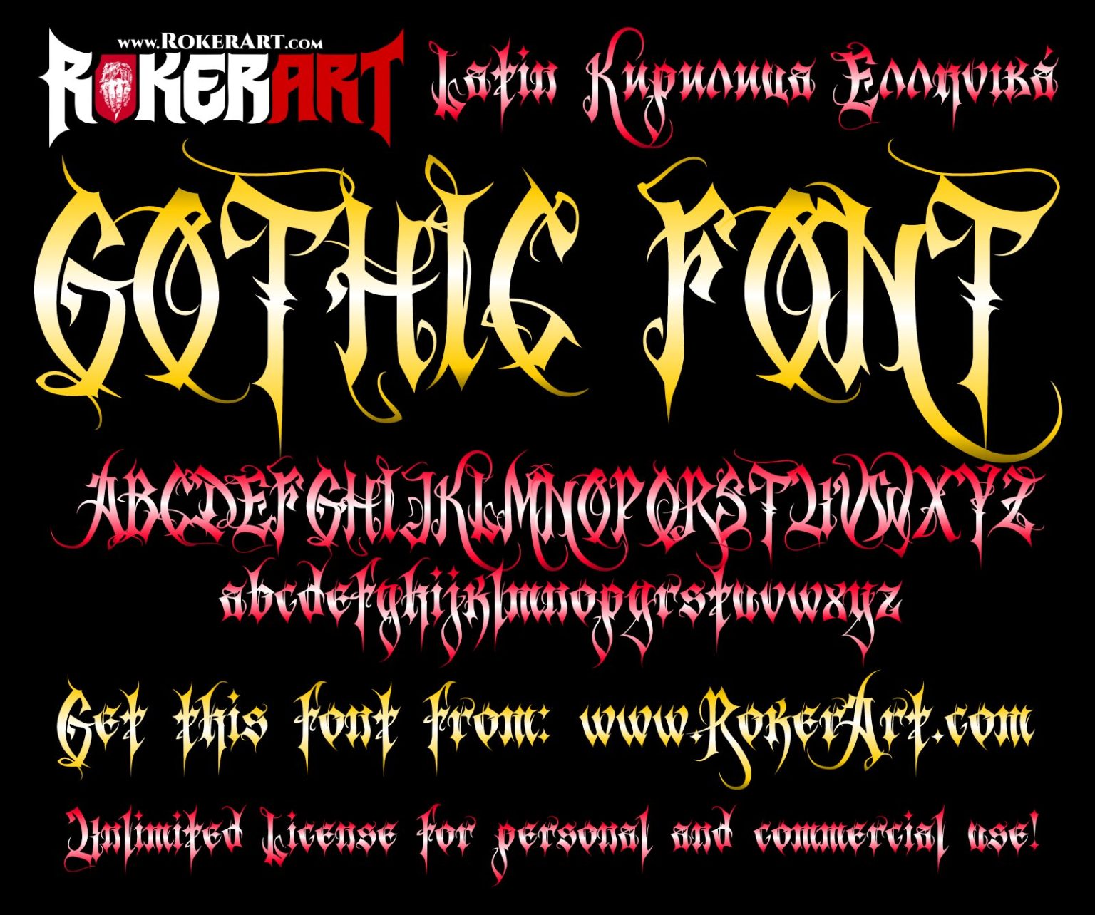 Gothic Font – RokerArt – Graphic Art and Fonts